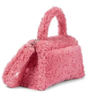 Balenciaga Hourglass Shearling Tote Bag