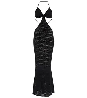 BANANHOT Anna Seersucker Beach Dress - Black