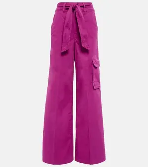 Veronica Beard Belissa Cotton Cargo Pants - Pink