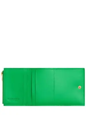 Bottega Veneta Cassette Leather Tri-fold Zip Wallet