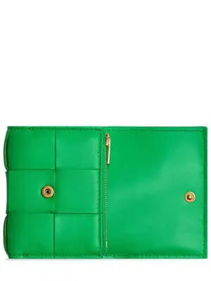 Bottega Veneta Cassette Leather Tri-fold Zip Wallet