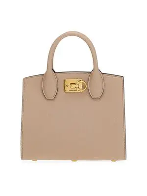 FERRAGAMO Women's Studio Box Mini Leather Top-Handle Bag - Daino - Daino