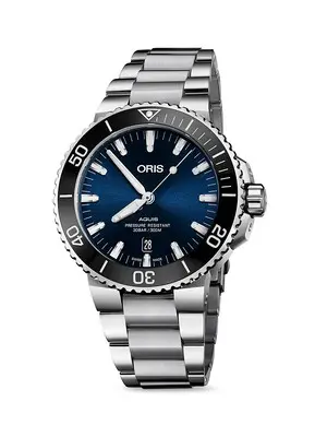 ORIS Women's Aquis Stainless Steel Diver's Watch - Sapphire - Sapphire