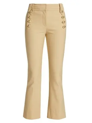 Derek Lam 10 Crosby Women's Robertson Cropped Flare Trouser - Red  Light Khaki
