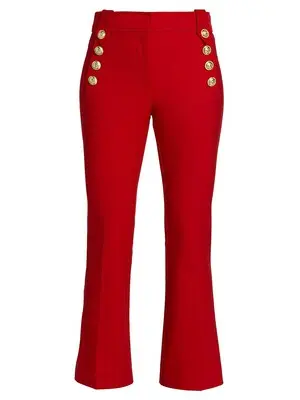 Derek Lam 10 Crosby Women's Robertson Cropped Flare Trouser - Red  Red