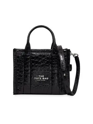 Marc Jacobs Women's The Croc-Embossed Small Tote - Ivory Black