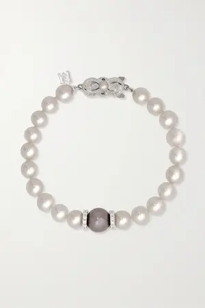 Mikimoto 18-karat Gold, Pearl And Diamond Bracelet