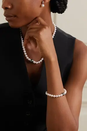 Mikimoto 18-karat Gold, Pearl And Diamond Bracelet