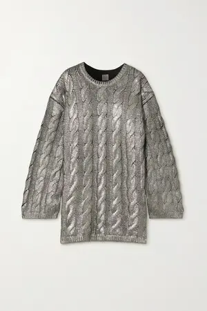 TOTEME Metallic Cable-knit Wool Sweater