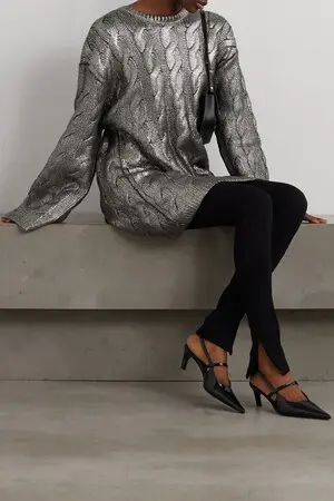 TOTEME Metallic Cable-knit Wool Sweater