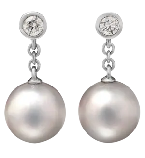 Mikimoto 18-karat Pearl And Diamond Drop Earrings - White