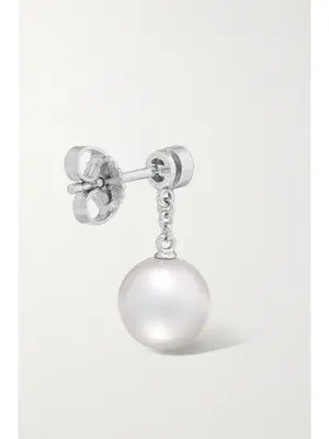 Mikimoto 18-karat Pearl And Diamond Drop Earrings