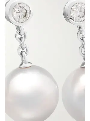 Mikimoto 18-karat Pearl And Diamond Drop Earrings