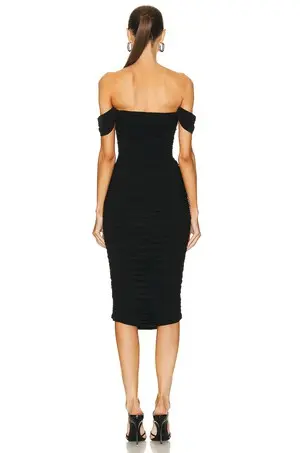 Norma Kamali Walter Midi Dress With Winglet Sleeves - Black