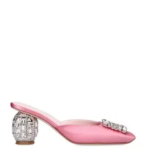ROGER VIVIER Satin Embellished Mules 65