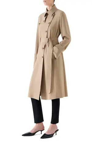 Akris Laser Cut Technical Crepe Trench Coat