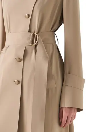 Akris Laser Cut Technical Crepe Trench Coat