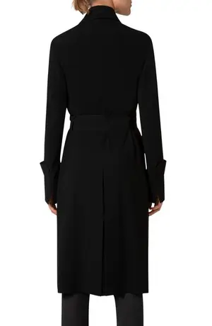 Akris Laser Cut Technical Crepe Trench Coat - Black
