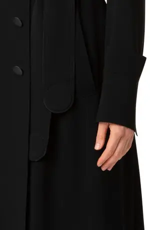 Akris Laser Cut Technical Crepe Trench Coat - Black