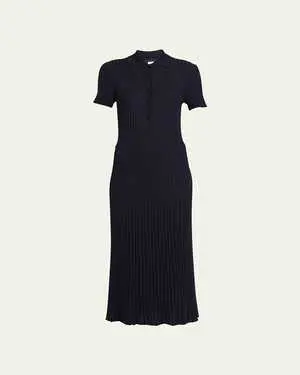 Gabriela Hearst Amor Polo Ribbed Cashmere Dress - Black