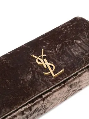 Saint Laurent Kate Crushed Velvet Shoulder Bag
