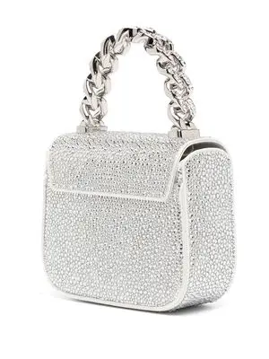 Versace La Medusa Crystal-embellished Mini Bag - Silver