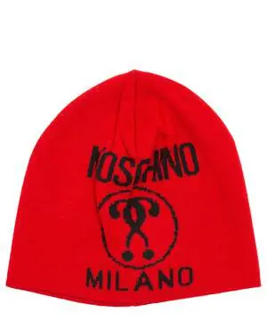 Moschino Double Question Mark Wool Beanie