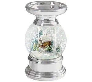 QVC Snowburst Christmas Snow Globe Candle Holder - One-color