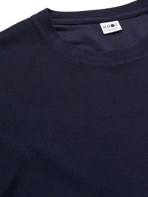 Nn07 Clive Waffle-knit Cotton And Modal-blend T-shirt - Blue