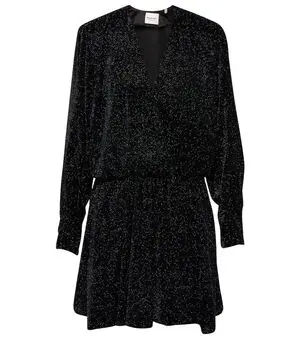 MARANT ETOILE Alexane Glitter Velvet Minidress