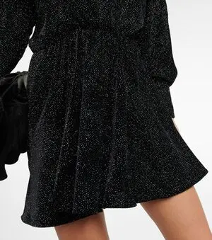 MARANT ETOILE Alexane Glitter Velvet Minidress