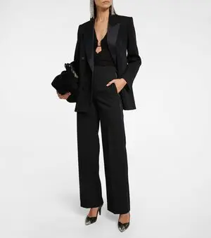 Isabel Marant Étoile Scarly Satin-tape Wide Wool Pants