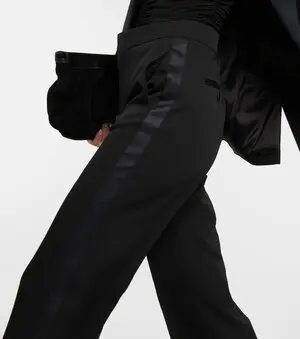 Isabel Marant Étoile Scarly Satin-tape Wide Wool Pants