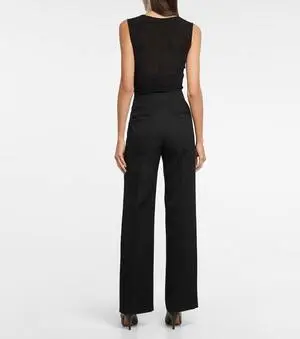 Isabel Marant Étoile Scarly Satin-tape Wide Wool Pants