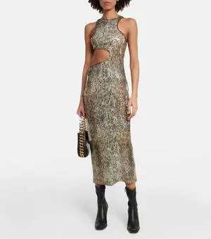 Stella McCartney Sequined Cutout Midi Dress