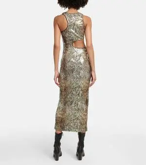 Stella McCartney Sequined Cutout Midi Dress