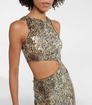 Stella McCartney Sequined Cutout Midi Dress