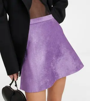 Alaïa Velvet Mini Skirt - Purple