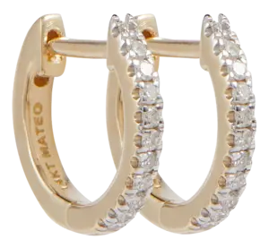 Mateo - Mateo 14kt Yellow Gold Huggie Earrings With Diamonds