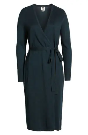 Anne Klein Long Sleeve Faux Wrap Dress