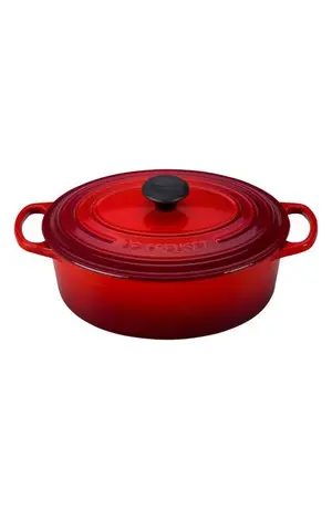 LE CREUSET Signature 2.75 Quart Oval Enameled Cast Iron Dutch Oven - Cerise