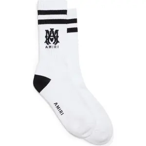 Amiri M.a. Logo Crew Socks - Black/white