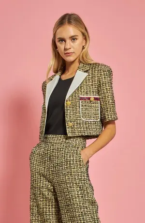 English Factory Tweed Crop Jacket