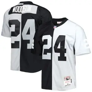 Mitchell & Ness Charles Woodson /silver Las Vegas Raiders 1998 Split Legacy Replica Jersey - Black