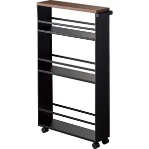 YAMAZAKI Steel Rolling Storage Cart - Black