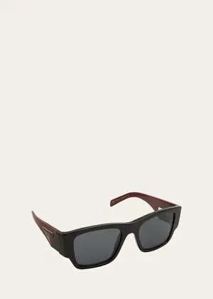 Prada Prada Rectangle Sunglasses Black Marble