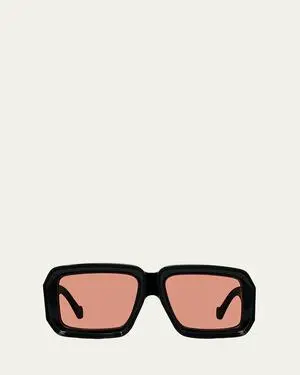 Loewe Oversized Square Sunglasses - Shiny Black Pink