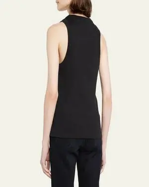 Veronica Beard Jordyn Rib-knit Tank Top - Black