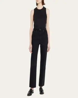 Veronica Beard Jordyn Rib-knit Tank Top - Black