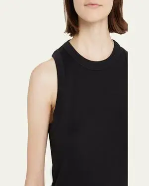 Veronica Beard Jordyn Rib-knit Tank Top - Black